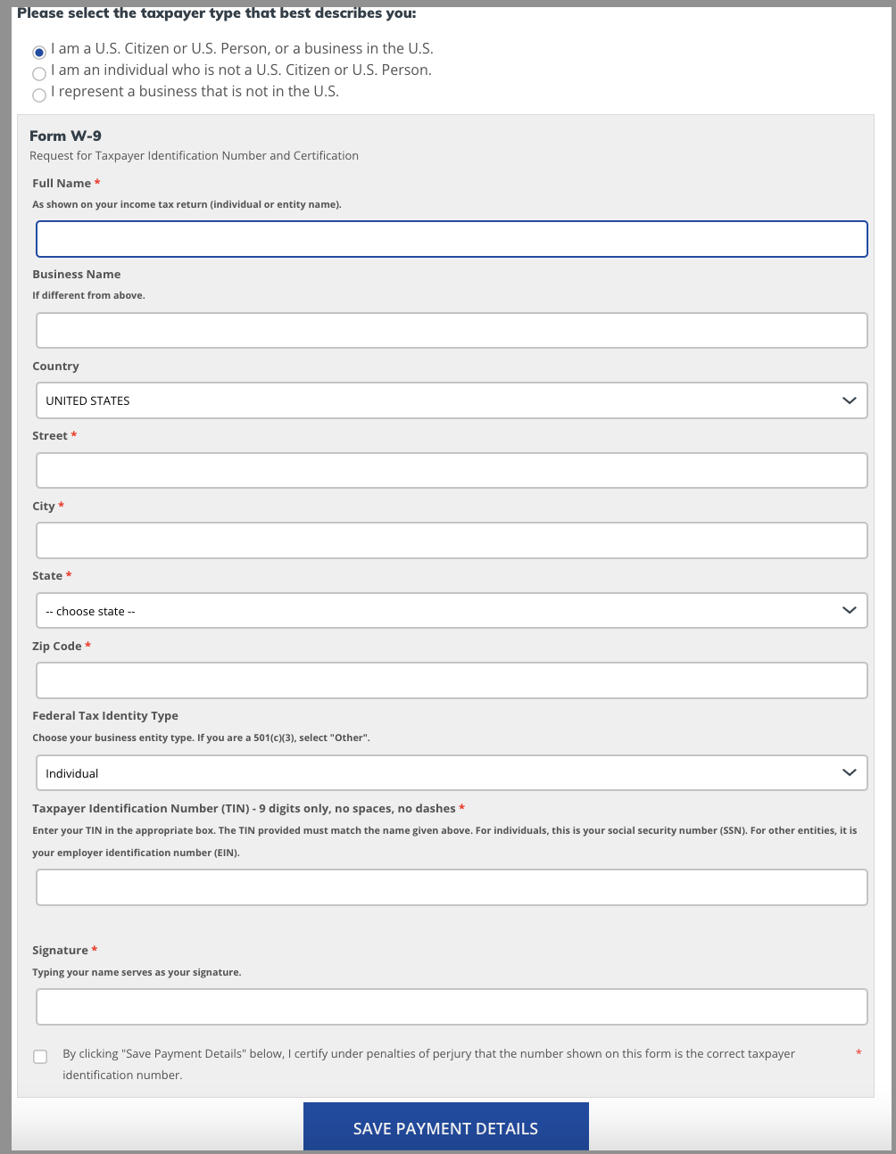 Taxpayer Information, Forms W-9 and 1099-K – AthleteReg